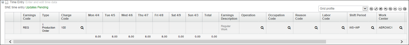 Supervisor View: Time Entry Grid